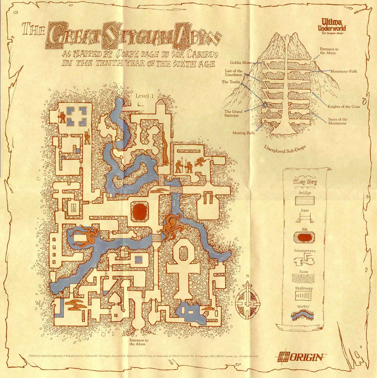 Maps of Ultima Underworld I - The Great Stygian Abyss